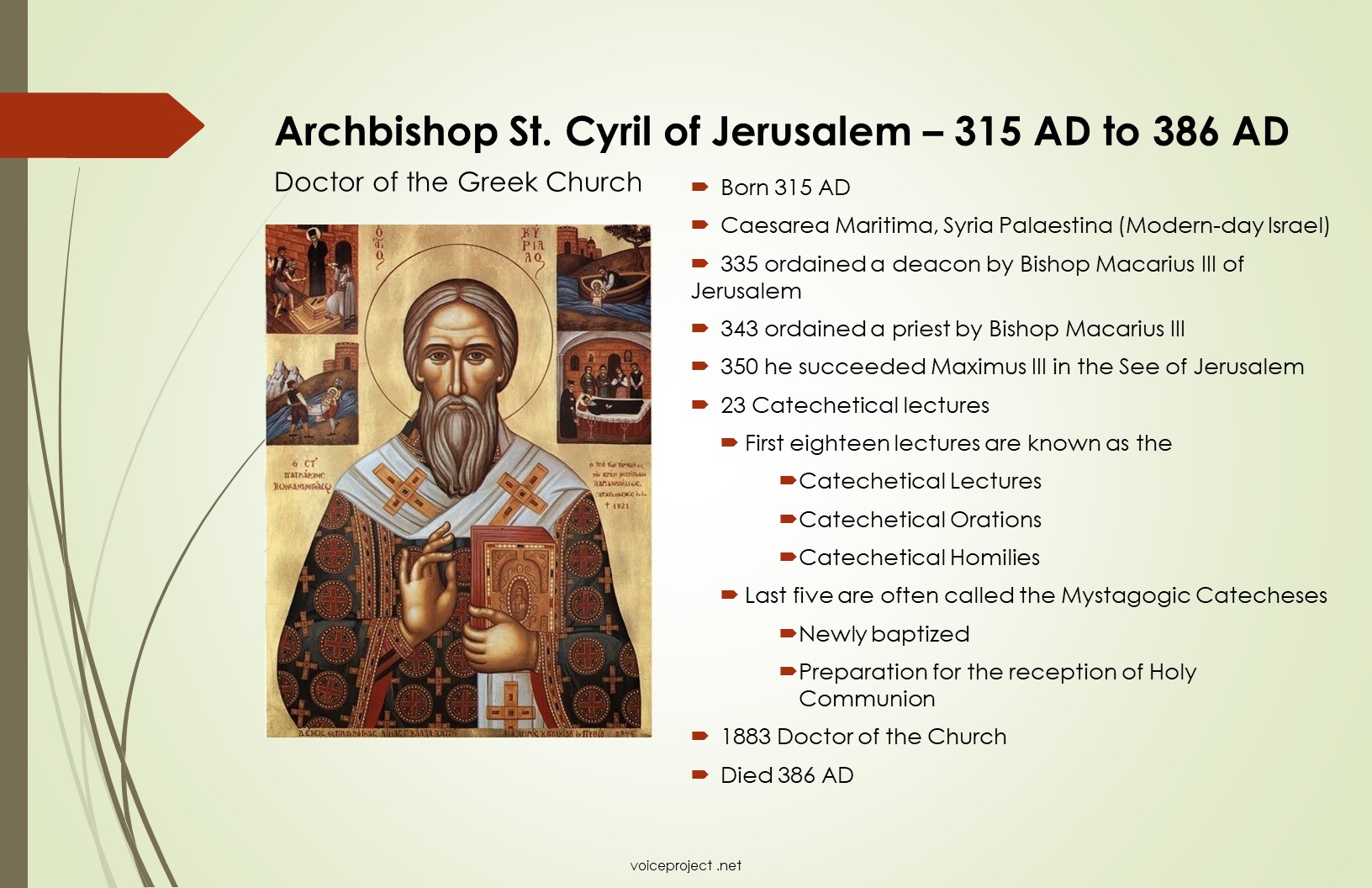 Archbishop St. Cyril of Jerusalem | The Voices Project