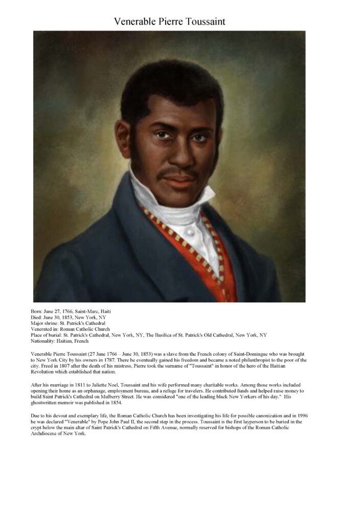Venerable Pierre Toussaint: June 27, 1766 – June 30, 1853 | The Voices ...